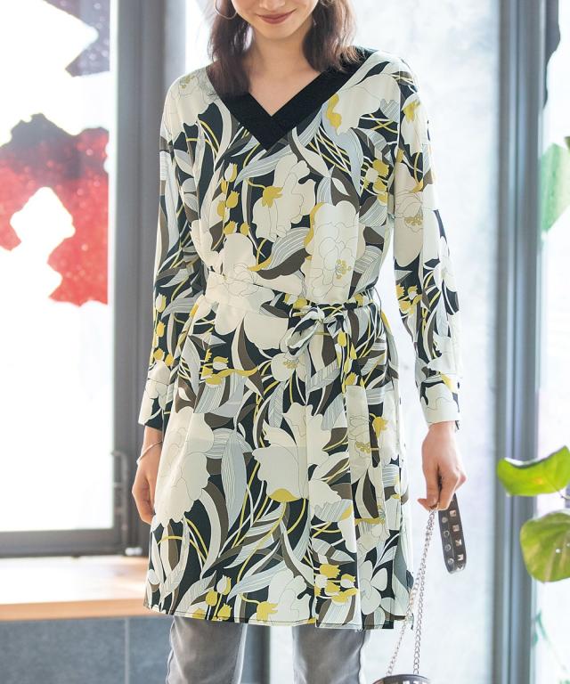 ラナン（Ranan）/配色デザイン幾何柄チュニック