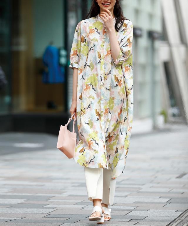 ラナン（Ranan）/ペイント風プリントワンピース