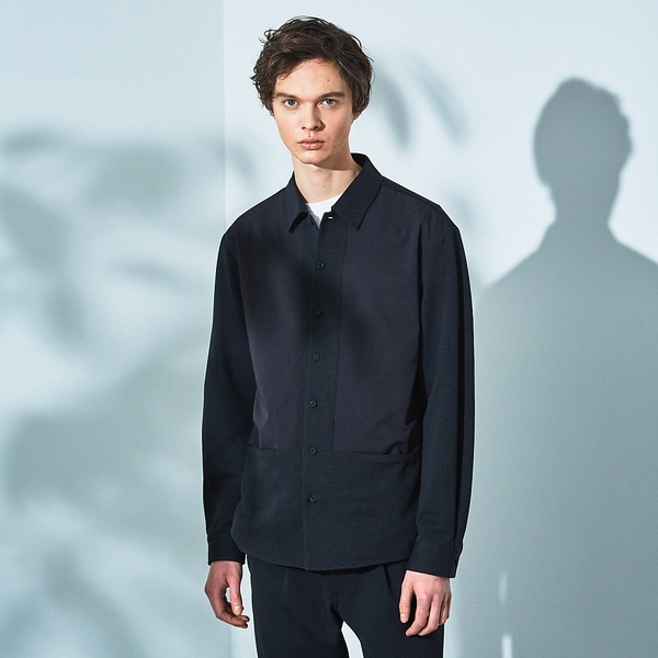 5351プール・オム（5351POUR LES HOMMES）/【セットアップ対応】麻調 裏メッシュ 切り替え シャツ