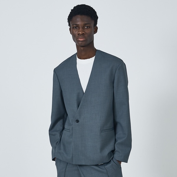 5351プール・オム（5351POUR LES HOMMES）/【セットアップ対応】セミダブル ノーカラー ジャケット