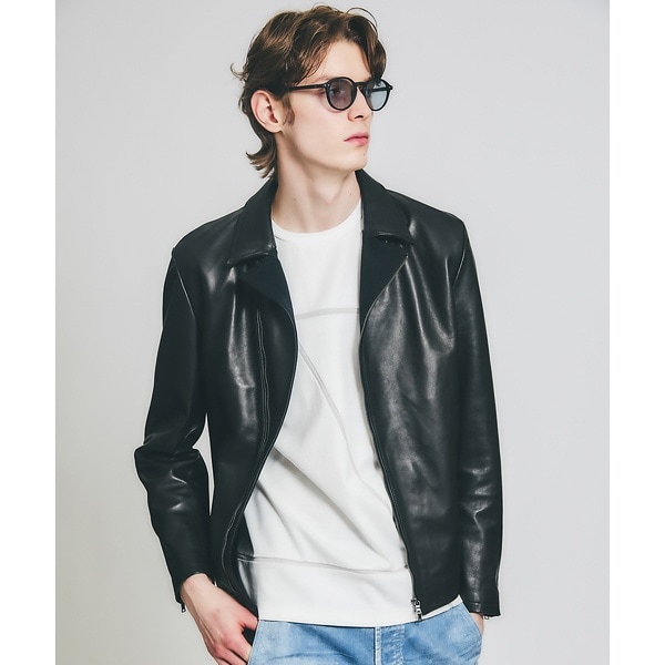 5351プール・オム（5351POUR LES HOMMES）/【レザー×デニム】セミダブル ライダース ジャケット