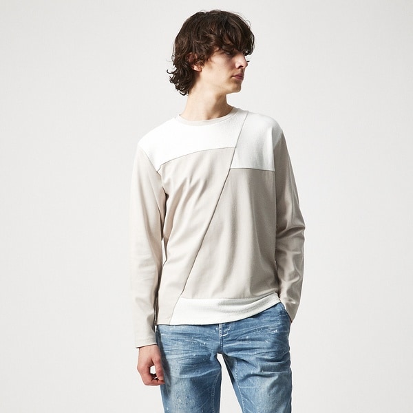 5351プール・オム（5351POUR LES HOMMES）/【25S/S】コンビネーション 切替え 長袖Tシャツ