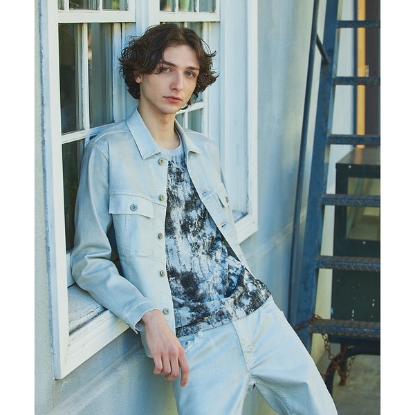 5351プール・オム（5351POUR LES HOMMES）/【セットアップ対応】オリジナルバンダナ付き シルバーコーティング デニムジャケッ