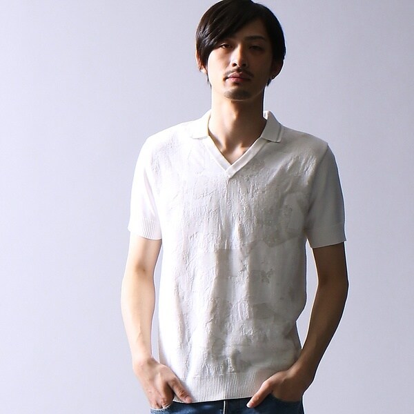 5351プール・オム（5351POUR LES HOMMES）/カモフラジャガードスキッパーポロシャツ