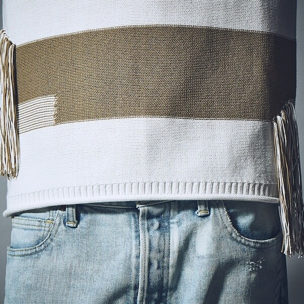 5351プール・オム（5351POUR LES HOMMES）/フリンジボーダープルオーバー