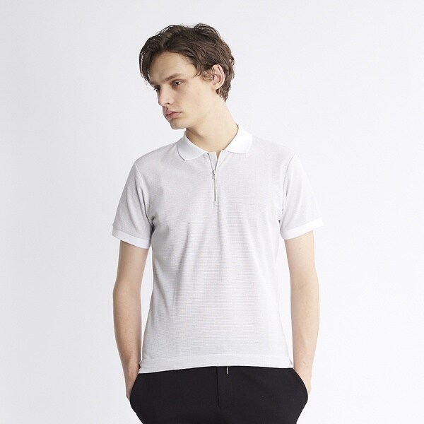 5351プール・オム/COOLMAXハニカムZIPポロシャツ
