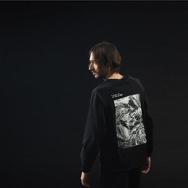 5351プール・オム（5351POUR LES HOMMES）/マウンテンプリント 裏毛×ニットコンビ プルオーバー