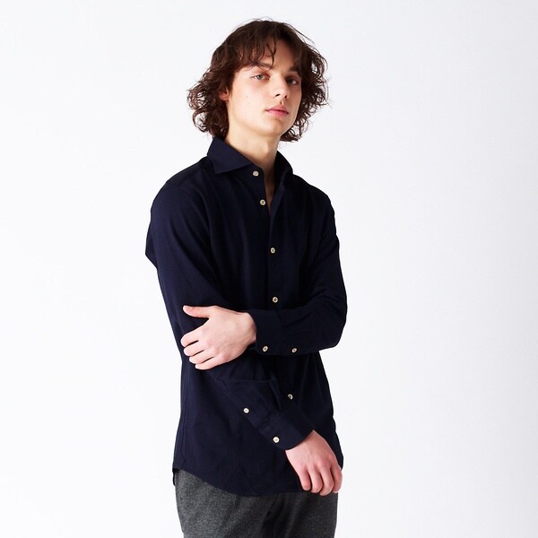 アバハウス（ABAHOUSE）/ALBINI 交織サーフニット シャツ