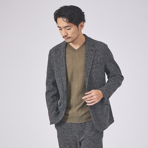 アバハウス（ABAHOUSE）/【MASCHILE/セットアップ対応】ニット ボンディング ジャケット