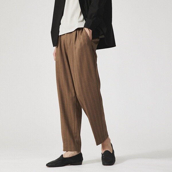 アバハウス（ABAHOUSE）/【マルチストライプ】ワイド テーパードパンツ / スラックス