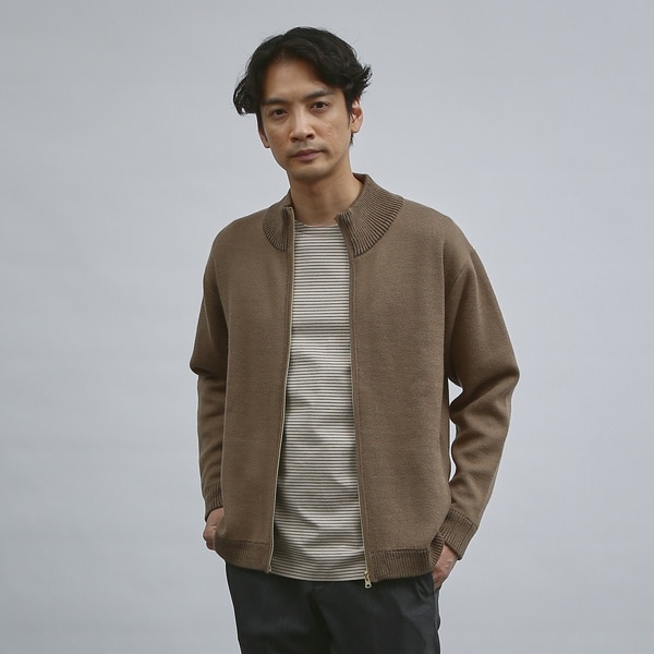 アバハウス（ABAHOUSE）/【ウールブレンド】スマートシルエット ドライバーズニット / ブルゾン