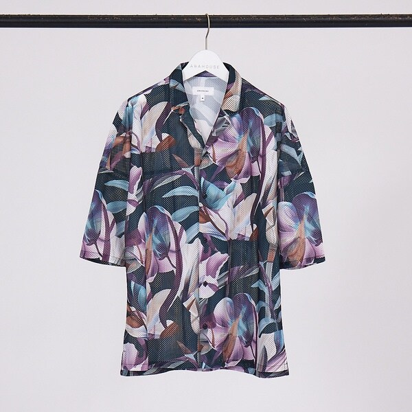 アバハウス（ABAHOUSE）/【フラワープリント】ハーフスリーブ メッシュシャツ