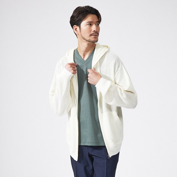 アバハウス（ABAHOUSE）/【ハイツイスト】メッシュニット シアーハ?ーカー/カーディガン