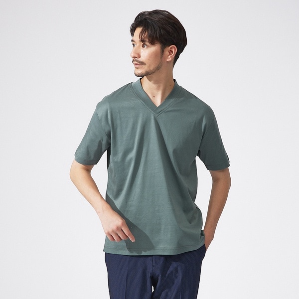 アバハウス（ABAHOUSE）/【コンパクトスーピマ】スムース Vネック Tシャツ