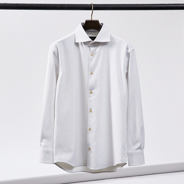 アバハウス（ABAHOUSE）/【FLEX SHIRTS / Dry Moment使用】シャークスキン柄 長袖シ