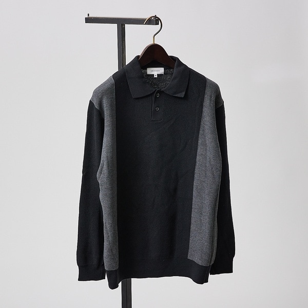 アバハウス（ABAHOUSE）/バイカラー  片畦 ニットポロシャツ