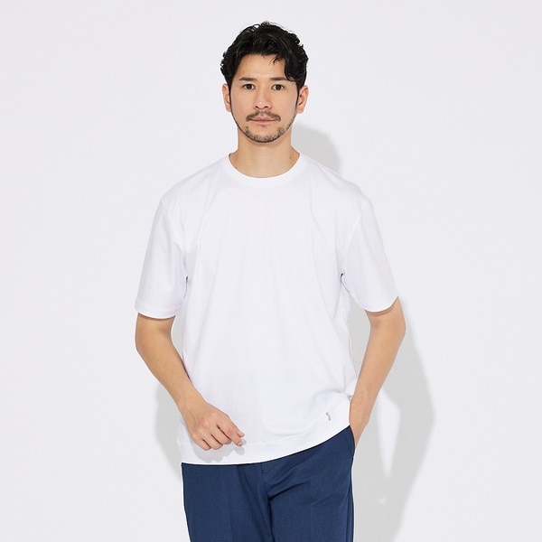 アバハウス（ABAHOUSE）/【コットンシルケット】ポンチ クルーネック Tシャツ