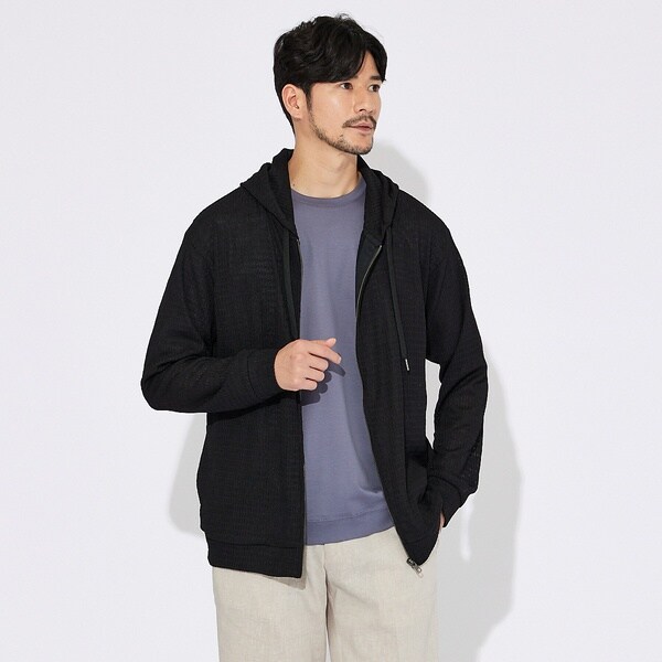 アバハウス（ABAHOUSE）/【ブロック柄】ストレッチ シアーパーカー