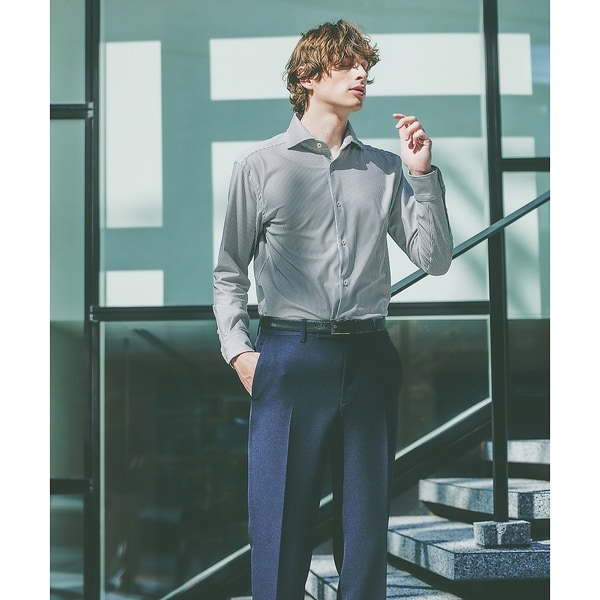 アバハウス（ABAHOUSE）/【FLEX SHIRTS】Dry Moment ナロウ ストライプ 長袖 シャツ