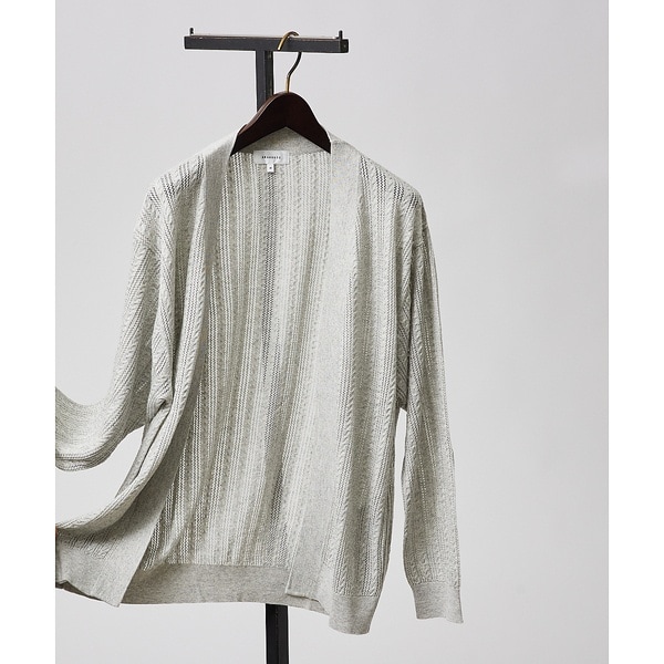 アバハウス（ABAHOUSE）/【レース編み】ボタンレスカーディガン/ シアーカーディガン