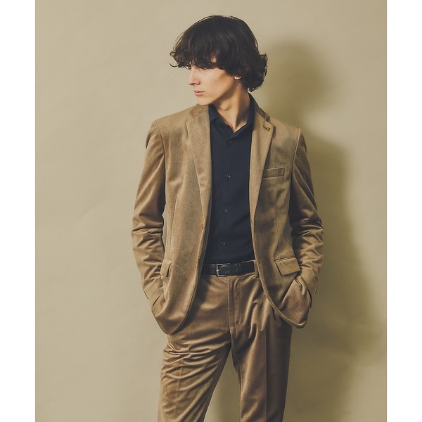 アバハウス（ABAHOUSE）/【セットアップ対応/FLEX JACKET】ベロア ツイル & コールプリント