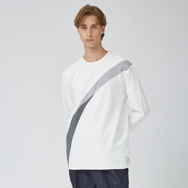 アバハウス（ABAHOUSE）/【バイアスライン】配色切り替え ポンチ 長袖Tシャツ