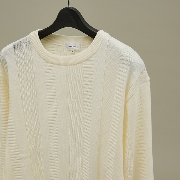 アバハウス（ABAHOUSE）/ジオメトリック ストライプ プルオーバーニット