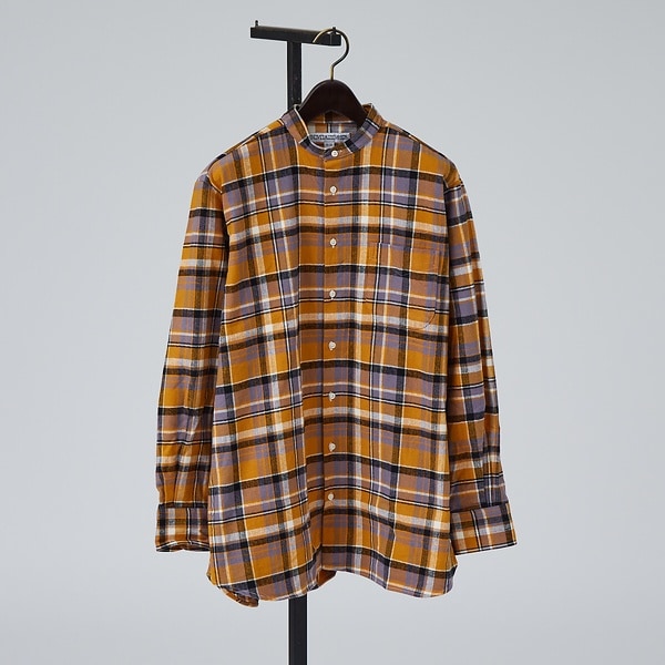 アバハウス（ABAHOUSE）/【別注】Individualized shirts / ネルチェック バンドカラ