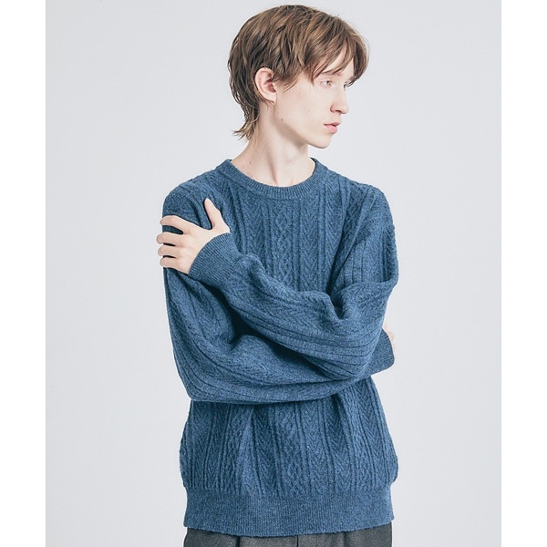 アバハウス（ABAHOUSE）/シャギーアラン メランジ ニット / クルーネックプルオーバー