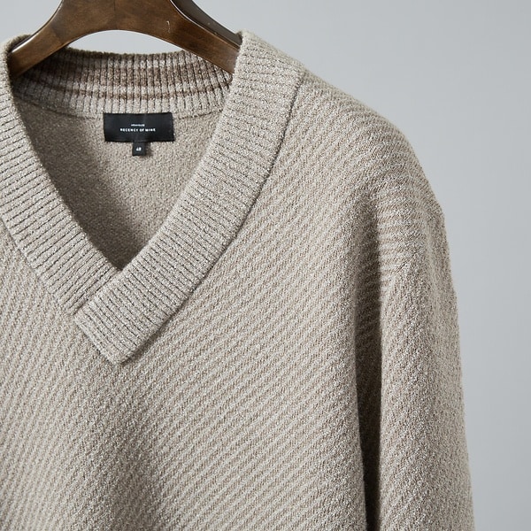 アバハウス（ABAHOUSE）/ツイル柄 ブークレーVネックニット