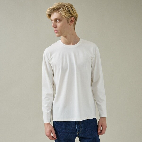 アバハウス（ABAHOUSE）/【定番】ドレスポンチ クルーネック 長袖Tシャツ / ストレッチ