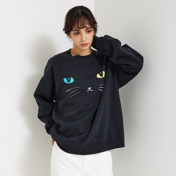 アバハウス（ABAHOUSE）/【JERZEES/ジャージーズ】 Black cat crew sweat /o