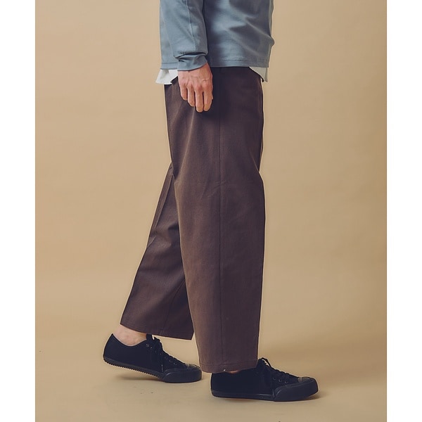 アバハウス（ABAHOUSE）/1タック コットン ワイドトラウザーズ / ワイドパンツ