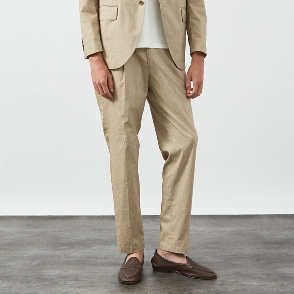 アバハウス（ABAHOUSE）/【セットアップ対応】スーパーストレッチ リネンブレンド イージー スラックス