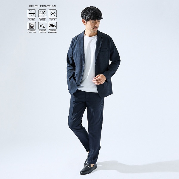 アバハウス（ABAHOUSE）/【上下2点セット/セットアップ対応】吸水速乾 リネンライク セットアップ / ス