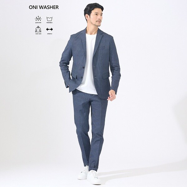 アバハウス（ABAHOUSE）/【上下2点セット / 軽量 / ハイパーストレッチ】ワッシャー プリント ジャケ