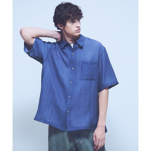 アバハウス（ABAHOUSE）/スーパーシアー ラメドビー 半袖シャツ / オーバーサイズ