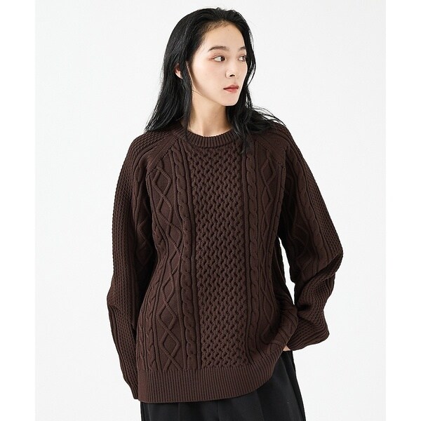 アバハウス（ABAHOUSE）/【FORTUNA/フォルトゥナ】ECOTEC−Knit/ケーブル柄ニットプルオー