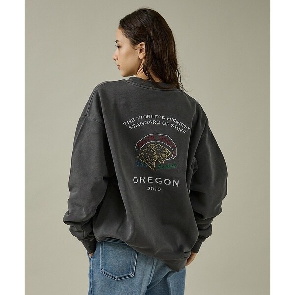 アバハウス（ABAHOUSE）/【POLER/ポーラー】EMB PIGMENT DYE CREW/ピグメント加工