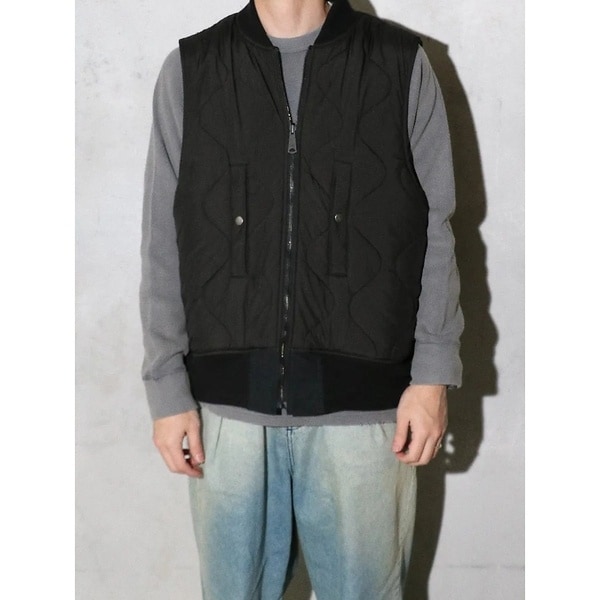 アバハウス（ABAHOUSE）/【MADE IN STANDARD】 BLACK MA−1 VEST REVER