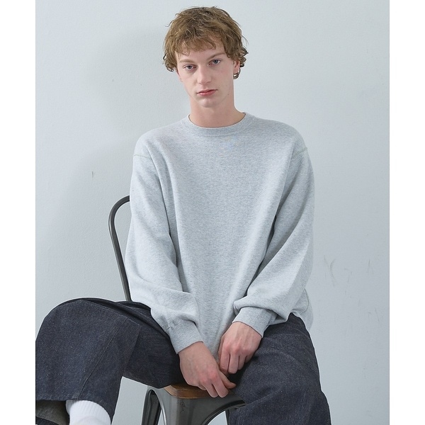 アバハウス（ABAHOUSE）/【リバーシブルカラー】14Gコットン ニットスウェット / クルーネックプルオー