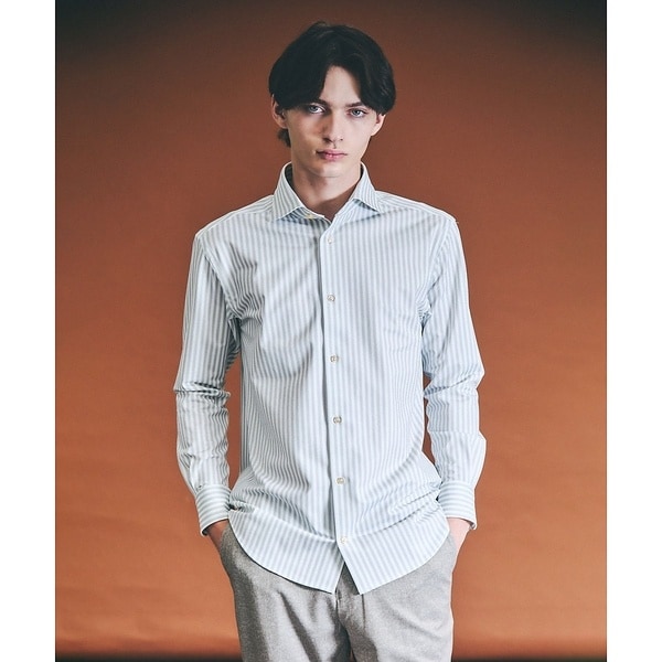 アバハウス（ABAHOUSE）/【ON/OFF兼用】360°ストレッチ ロンドンストライプ ワイドカラーシャツ