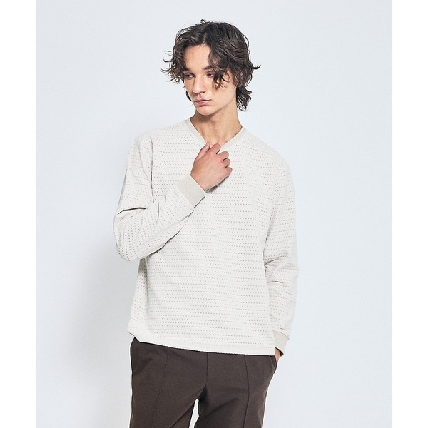 アバハウス（ABAHOUSE）/アイレットベロア　クルーネック長袖Tシャツ