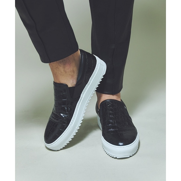 アルフレッド・バニスター（alfredoBANNISTER）/【Margome sole】シャークソール クロコダイル柄 レザー スニーカー