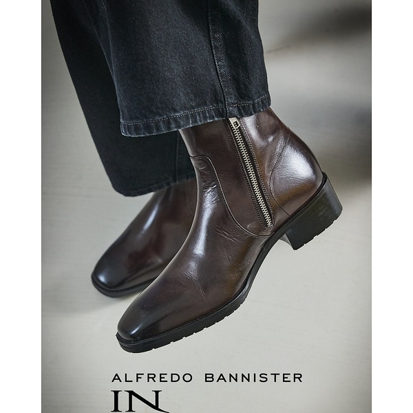 アルフレッド・バニスター（alfredoBANNISTER）/スクエア サイドジップ ブーツ
