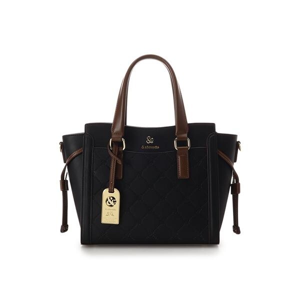 アンドシュエット（& chouette）/型押しモノグラム　シンプルハンドバッグ