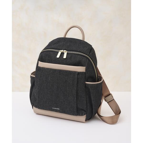 アンドシュエット（& chouette）/ラウンドジップデニムリュック