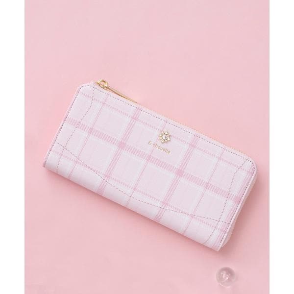 アンドシュエット（& chouette）/チェックビジュー長財布