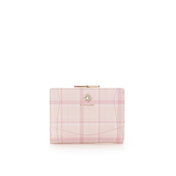 アンドシュエット（& chouette）/チェックビジュー折財布