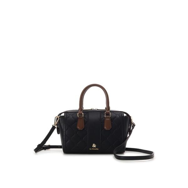 アンドシュエット（& chouette）/型押しモノグラム　ミニボストンバッグ